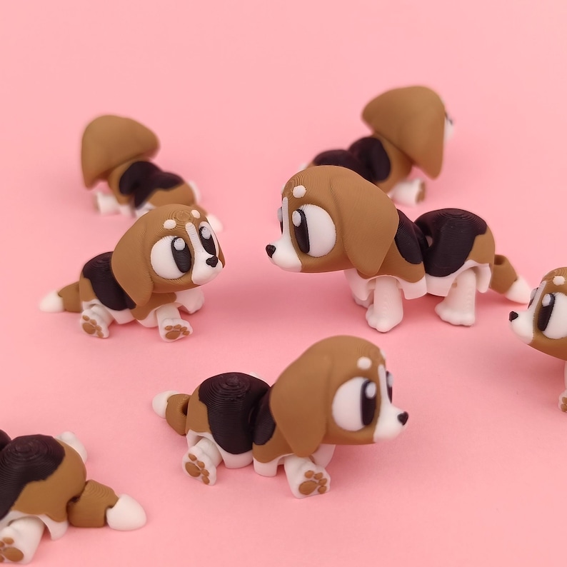 Flexi Beagle Fidget Toy – 3D Printed Articulated Dog Figure – PLA ...