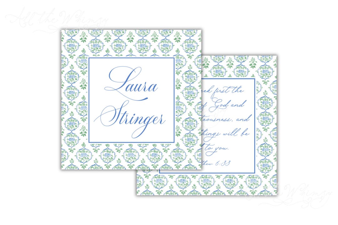 Bluebell Floral Calling Card (digital Download) - Etsy