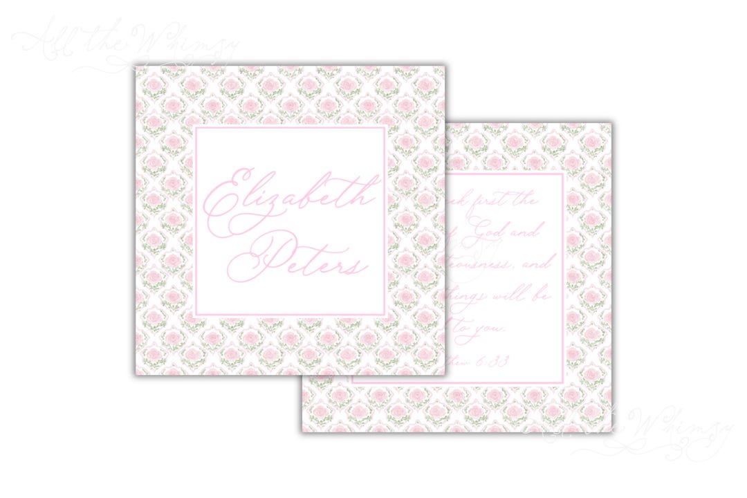 Blush & Bloom Floral Calling Card (digital Download) - Etsy