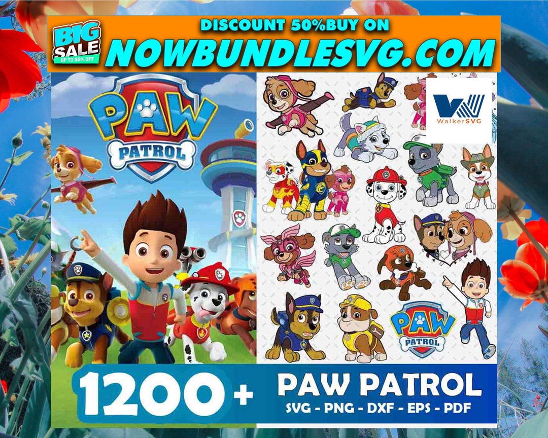 Paw Patrol SVG Bundle . 1200 Files Paw Patrol Svg , File Cut , Digital ...
