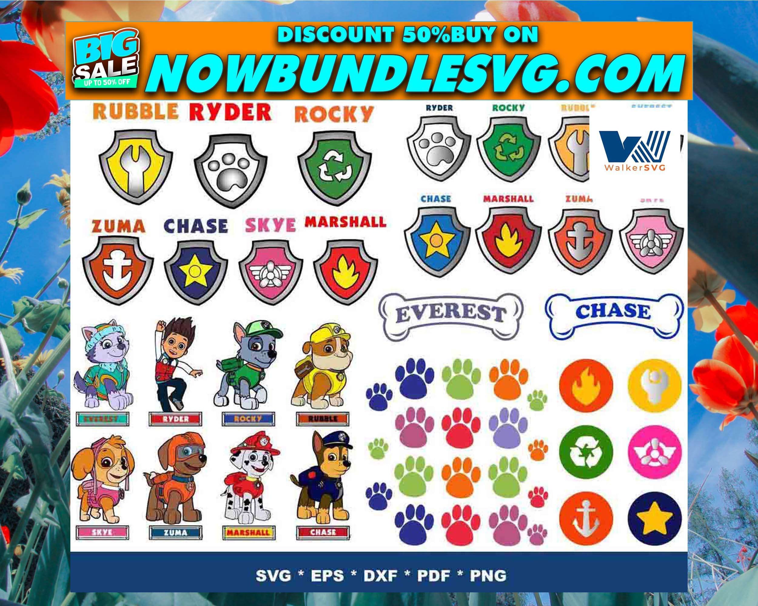 Paw Patrol SVG Bundle . 1200 Files Paw Patrol Svg , File Cut , Digital ...