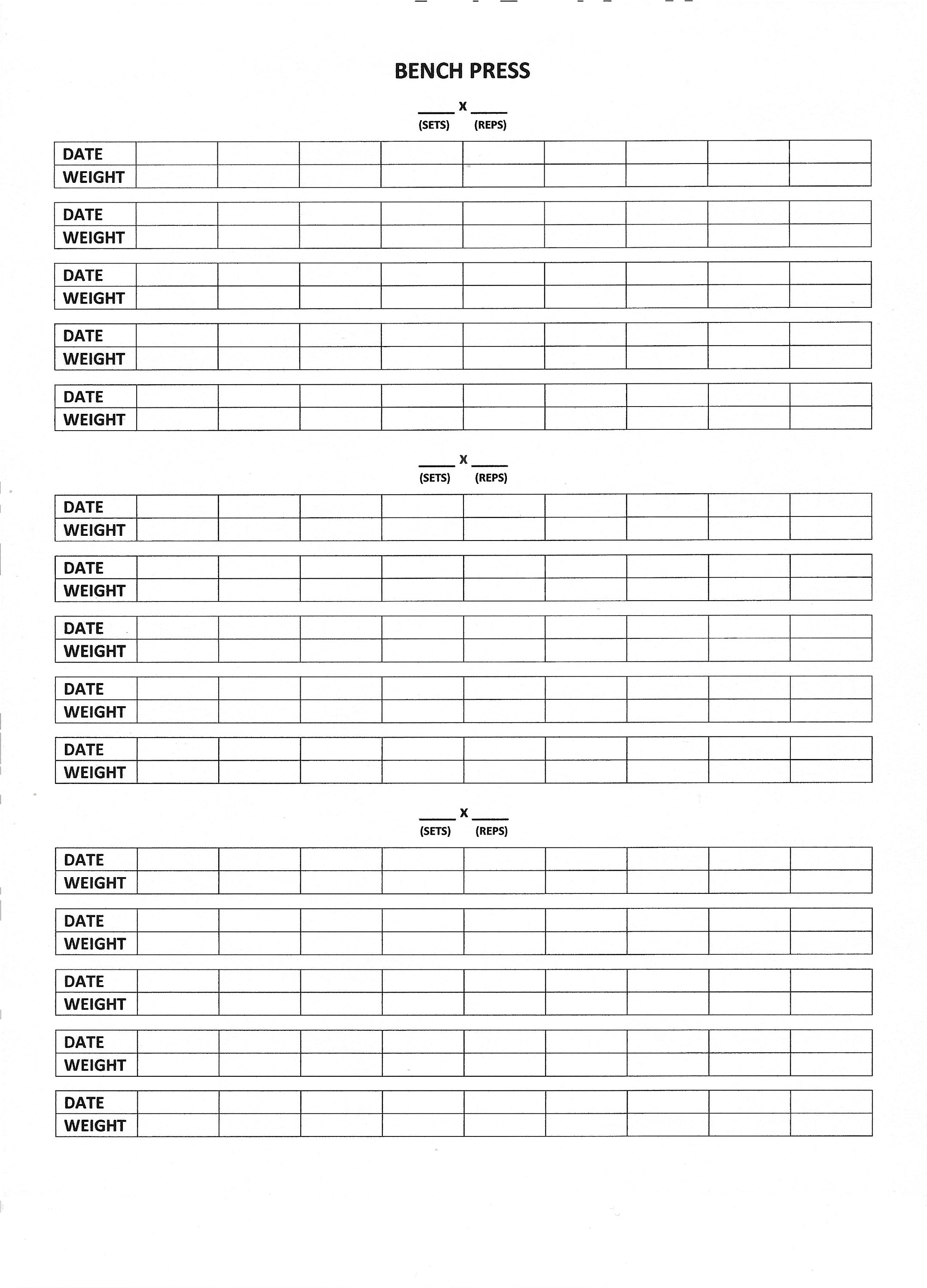 My Workout Sheets - Etsy