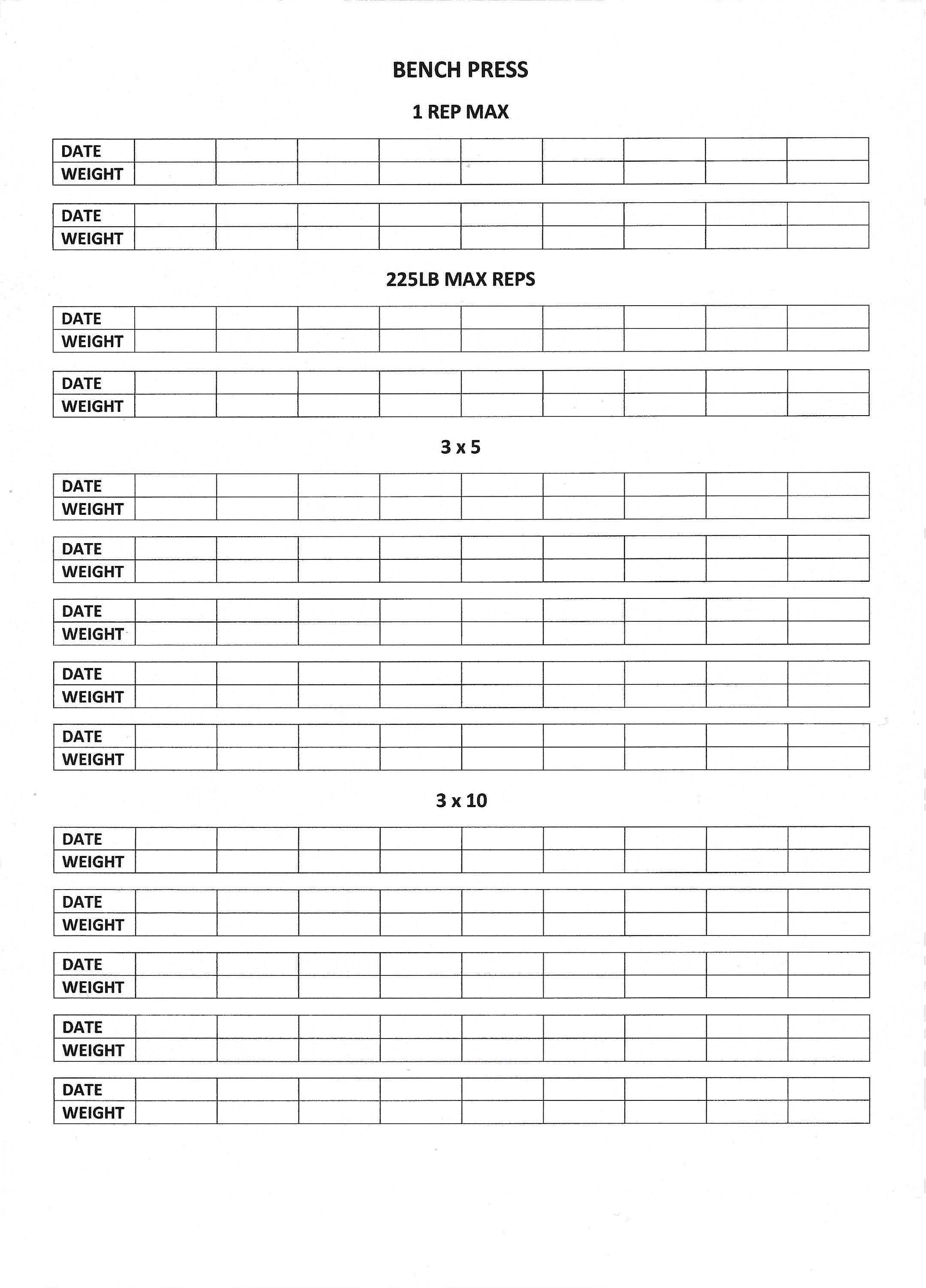 My Workout Sheets - Etsy