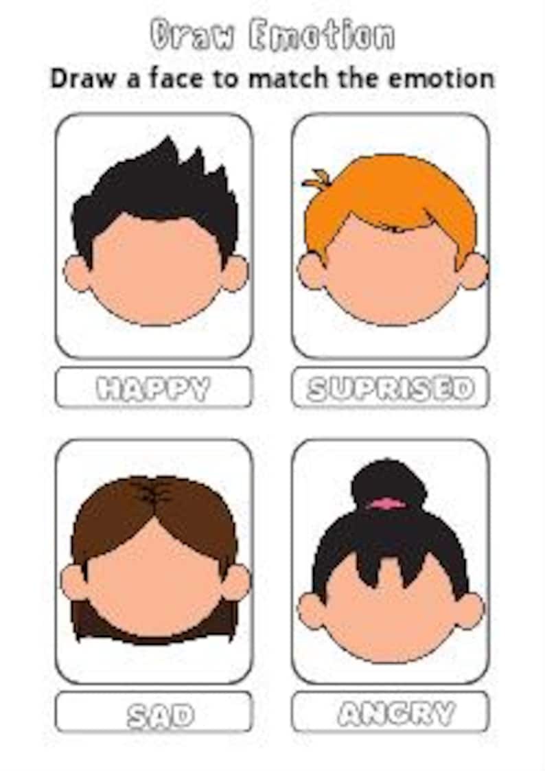 Emotion Worksheets for Toddler, Prek & Kindergarden - Etsy