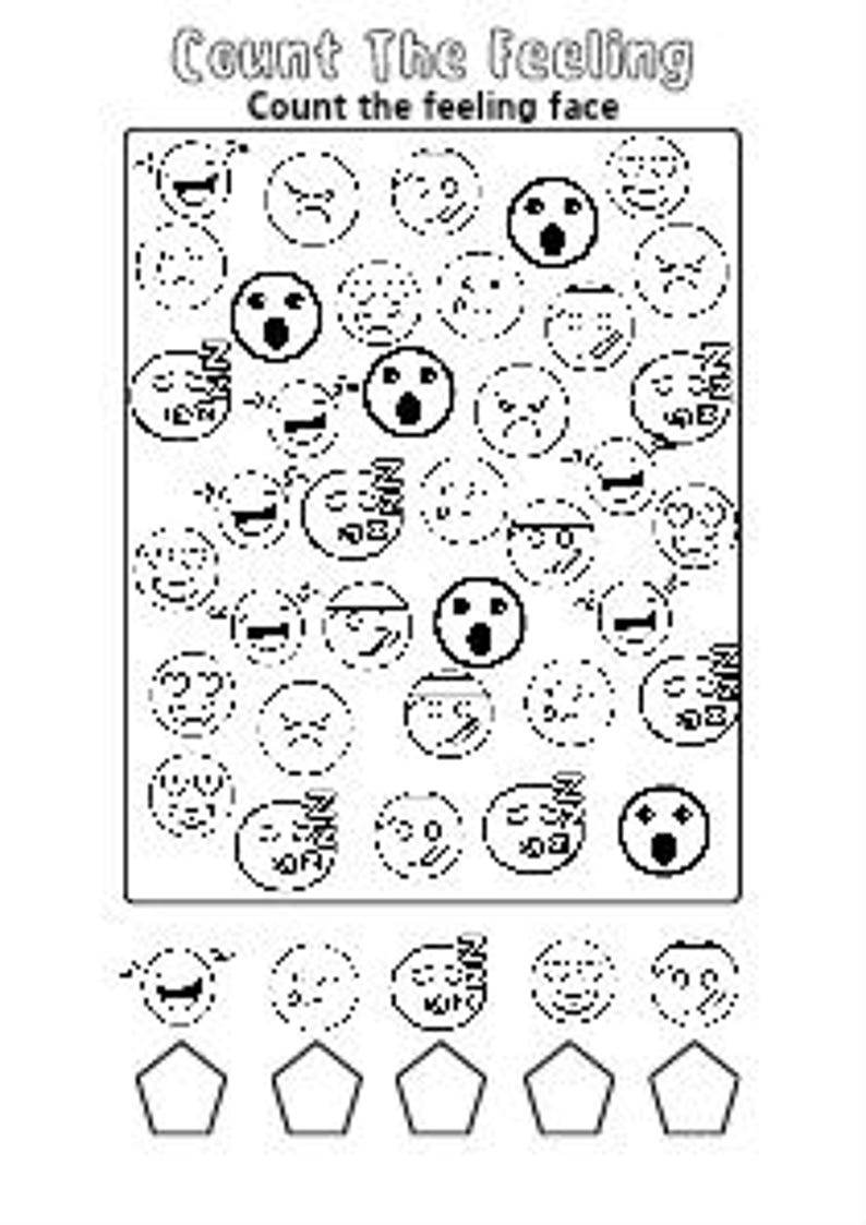 Emotion Worksheets for Toddler, Prek & Kindergarden - Etsy