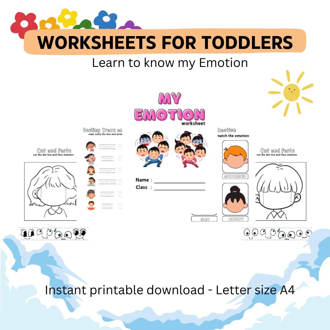Emotion Worksheets for Toddler, Prek & Kindergarden - Etsy