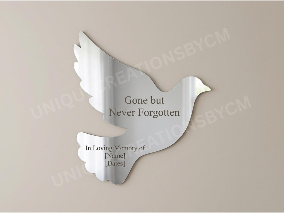 Gone but Never Forgotten Memorial Dove Mirror, Personalized in Loving ...