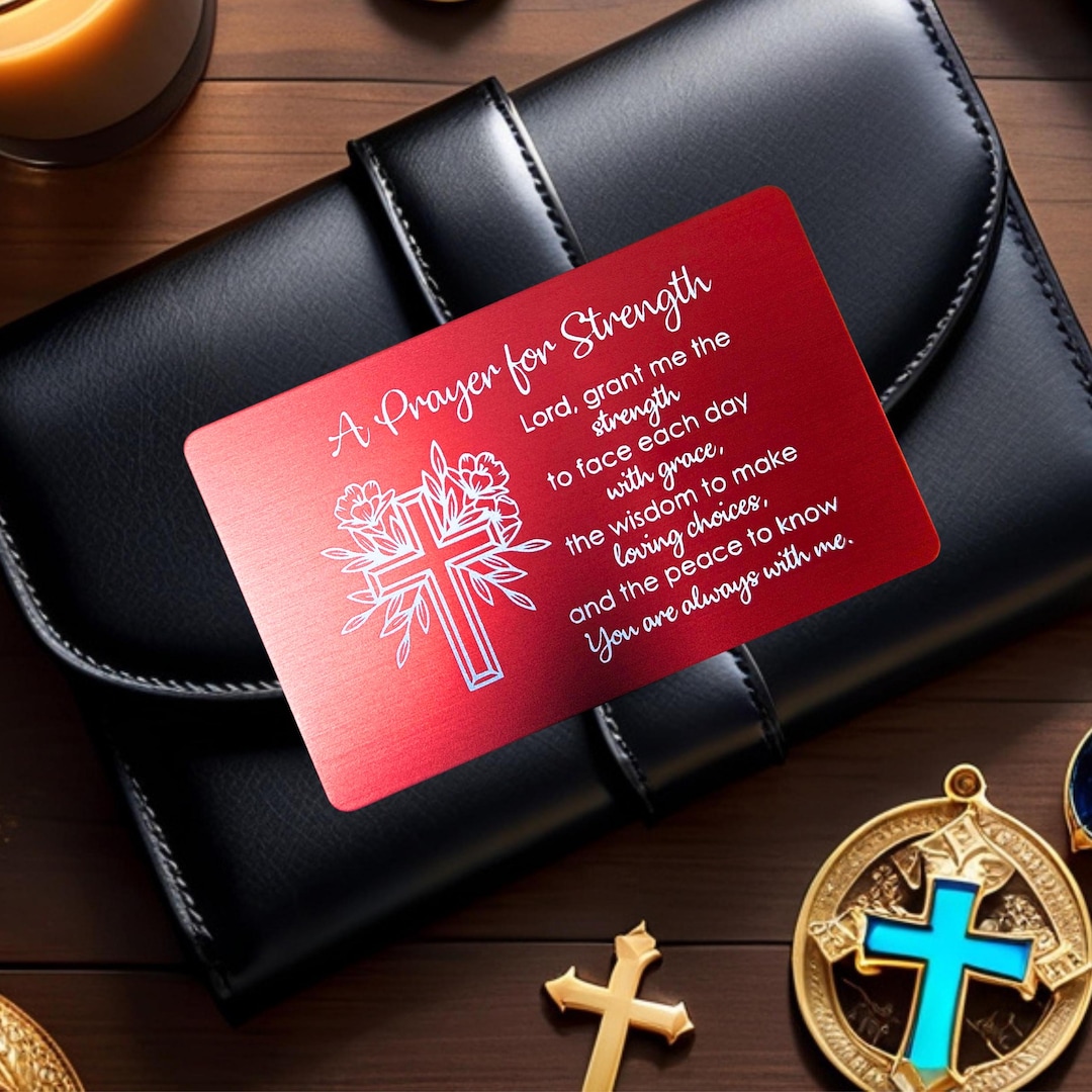 Prayer for Strength Wallet Insert – Engraved Keepsake Card ...
