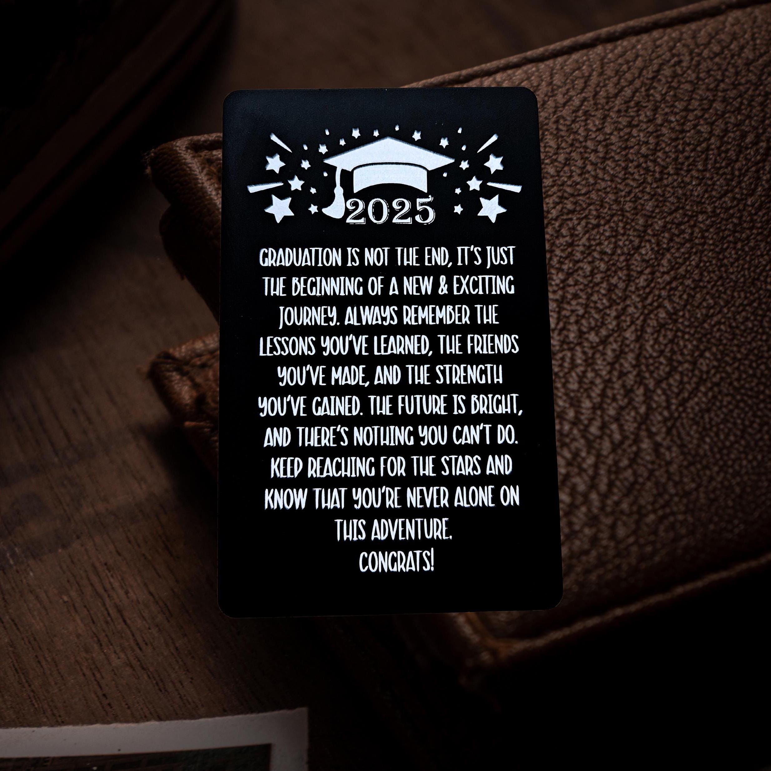 Graduation Wallet Insert – Engraved Keepsake Card for Son or Daughter ...