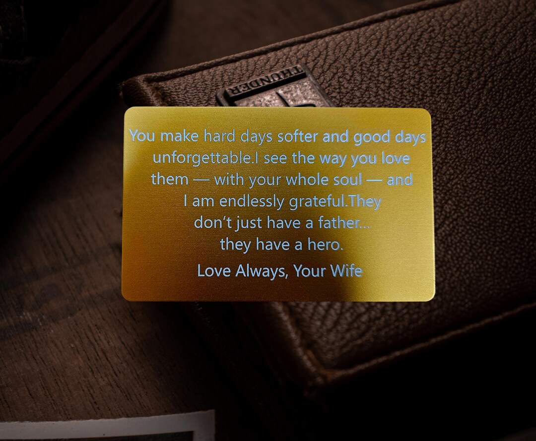Personalized Father's Day Wallet Card – Laser Engraved Gift for Dad ...