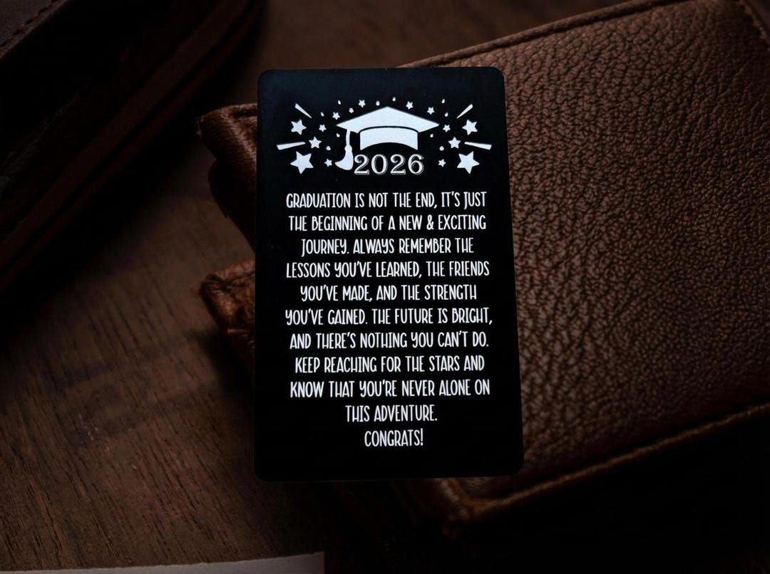 Graduation Wallet Insert – Engraved Keepsake Card for Son or Daughter ...