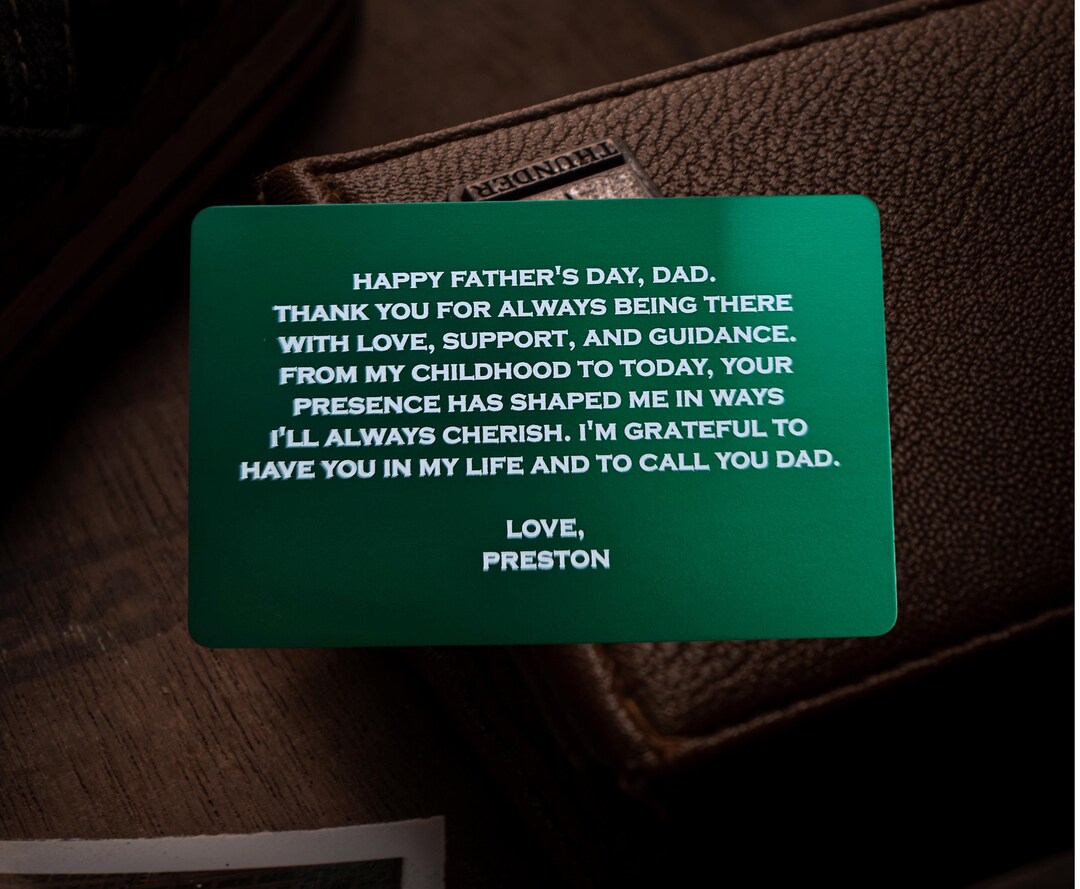 Personalized Father's Day Wallet Card – Custom Aluminum Card From Son ...