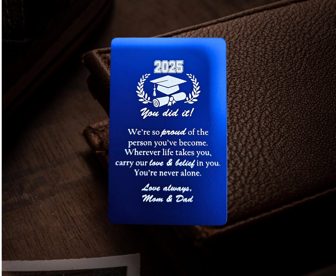 Graduation Wallet Insert – Engraved Keepsake Card for Son or Daughter ...