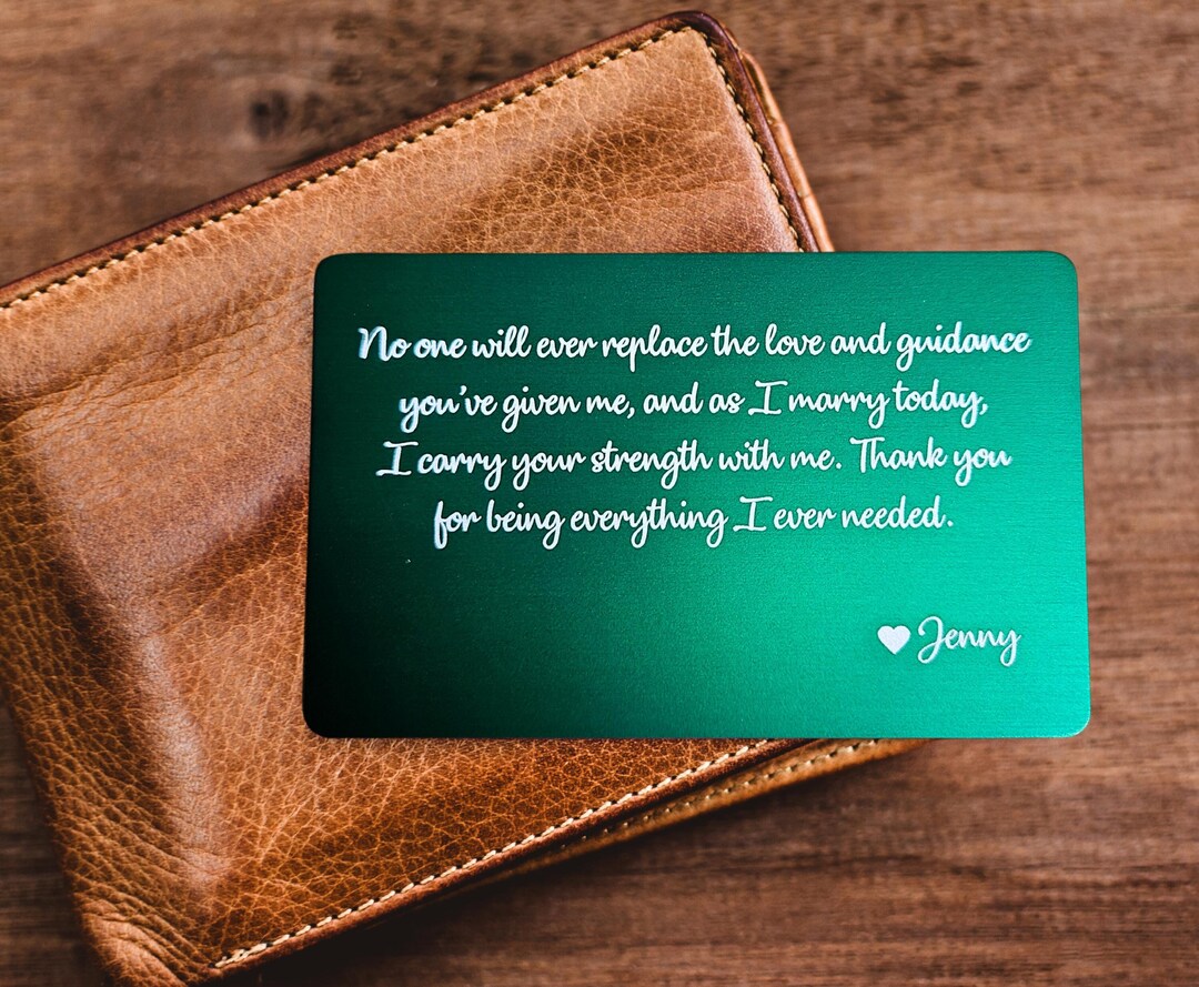 Father of the Bride Wedding Day Keepsake Card – Handcrafted Aluminum ...