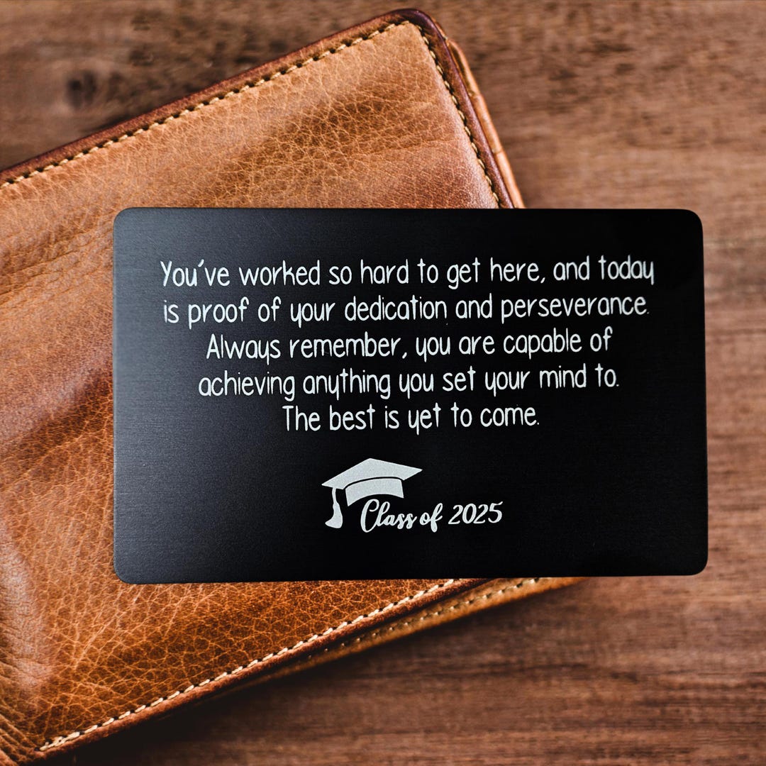 Graduation Wallet Insert – Engraved Keepsake Card for Son or Daughter ...