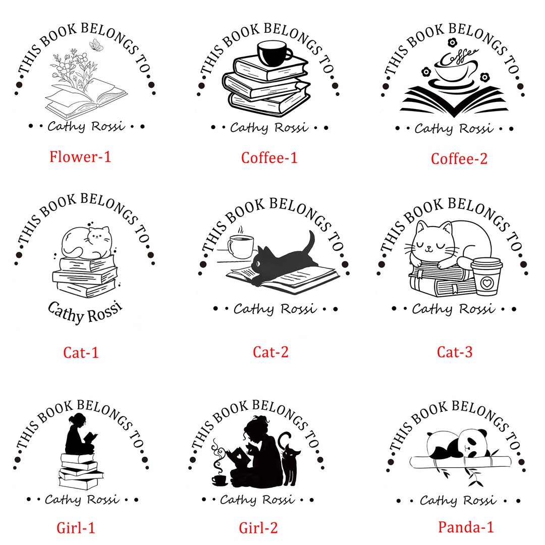 Custom Book Embosser Personalized Wooden Stamp Embosser Stickers Gift ...