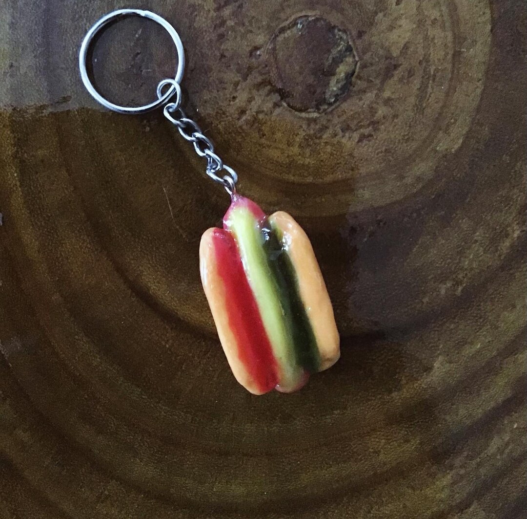 Gummy Hot Dog Resin Keychain - Etsy