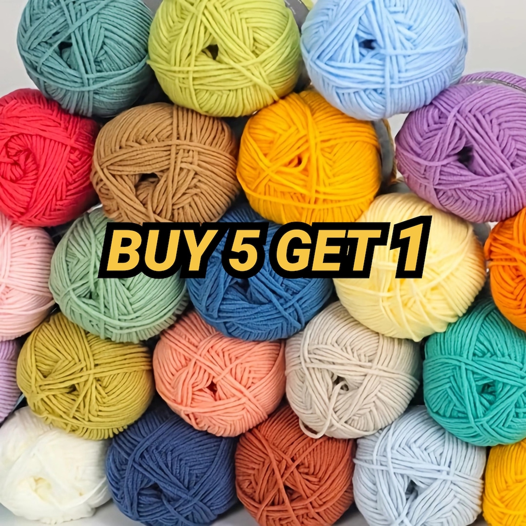 Vibrant 4-ply Milk Cotton Yarn - 50g Handspun, 70 Astonishing Colors, Ideal for Crochet ...