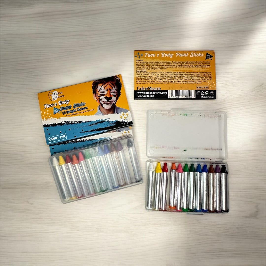 Face and Body Paint Crayon Sticks 12 Colors Non Toxic - Etsy