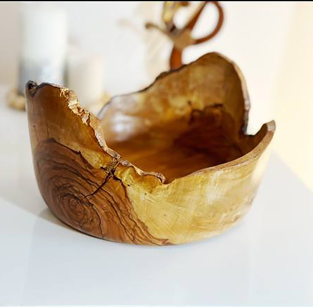 Olive Wood Rustic Bowls Are Valued Decorative Items. Their Rustic ...