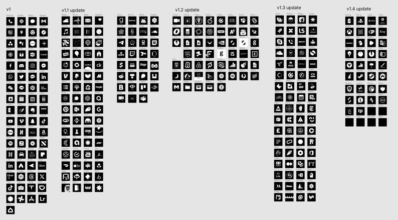 Minimal Black Icon Pack for iPhone Ios17 or Android - Etsy