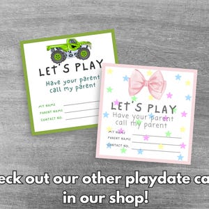 Boy's Playdate Cards, Kid’s Business Cards, Keep in Touch, Play Date ...