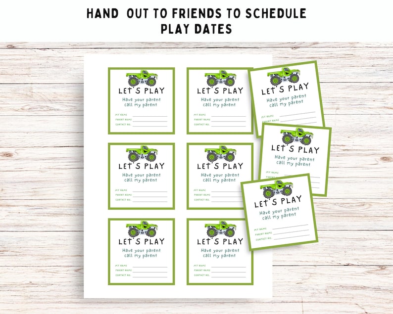 Boy's Playdate Cards, Kid’s Business Cards, Keep in Touch, Play Date ...