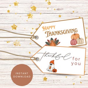 Thanksgiving Gift Tags, Thank You Gift Tag, Employee Team Thank You ...