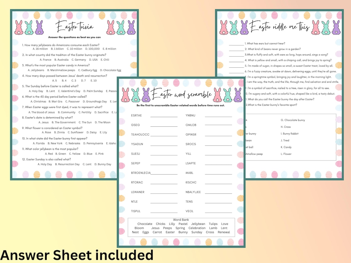 Printable Easter Bundle Games, Easter Activities for Kids, Easter ...