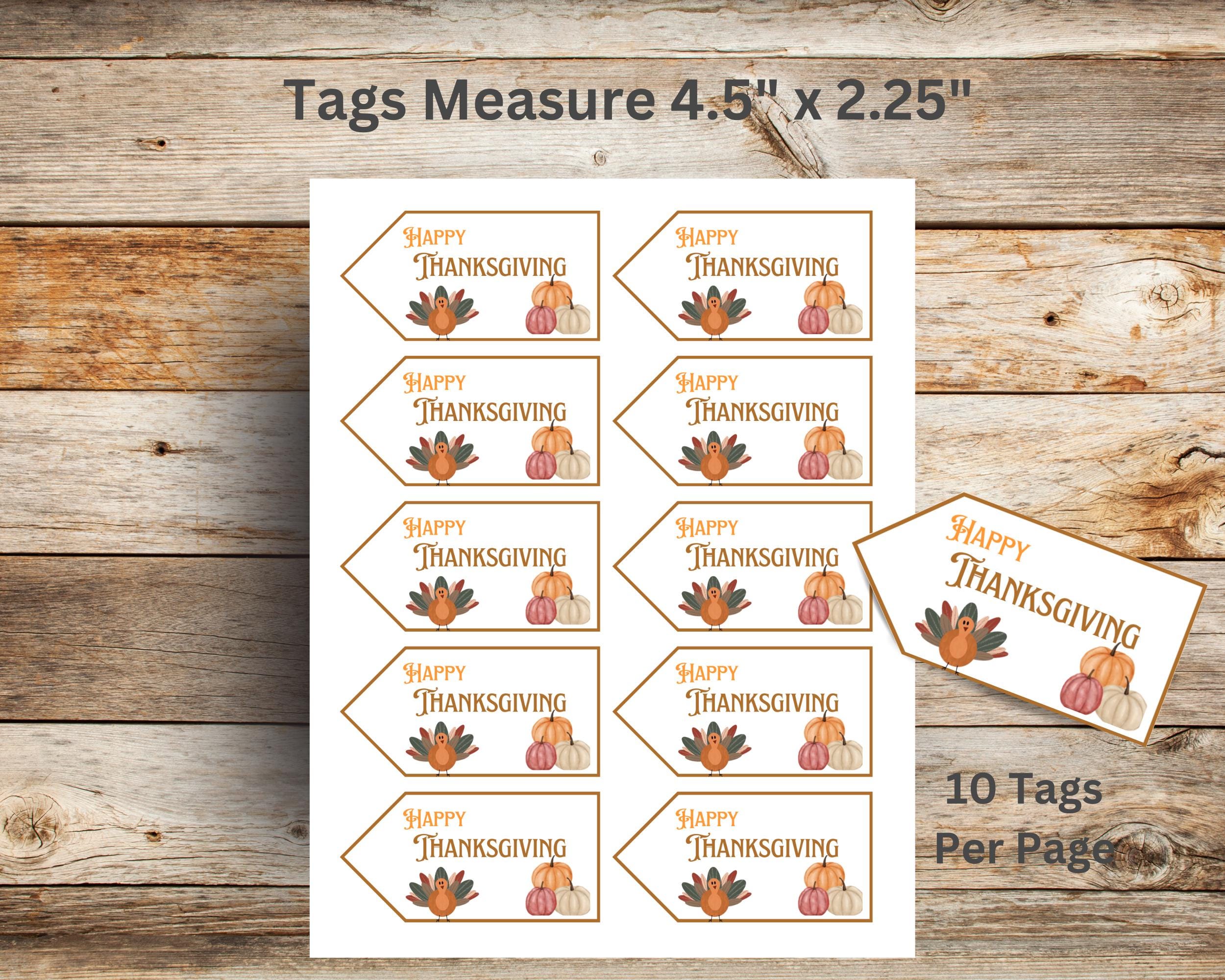 Thanksgiving Gift Tags, Thank You Gift Tag, Employee Team Thank You ...