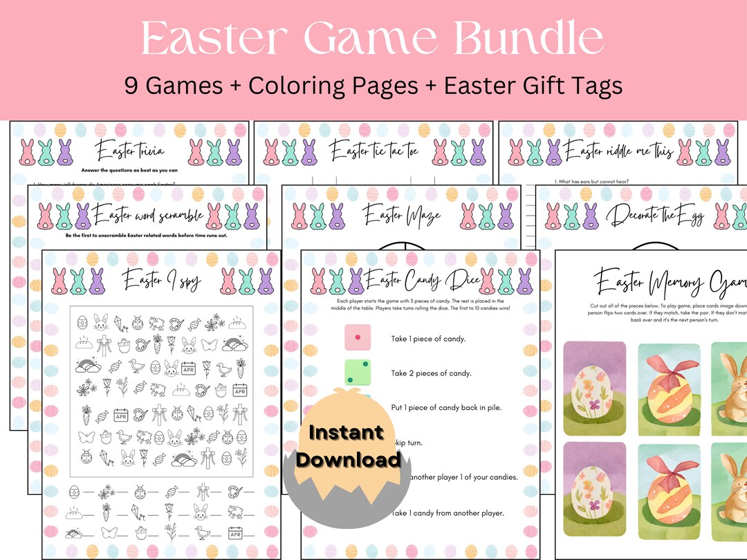 Printable Easter Bundle Games, Easter Activities for Kids, Easter ...