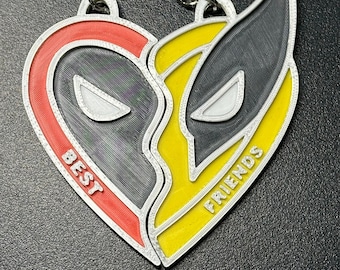 Deadpool X Wolverine Best Friend Keychain/necklace 3D Printed Plastic ...