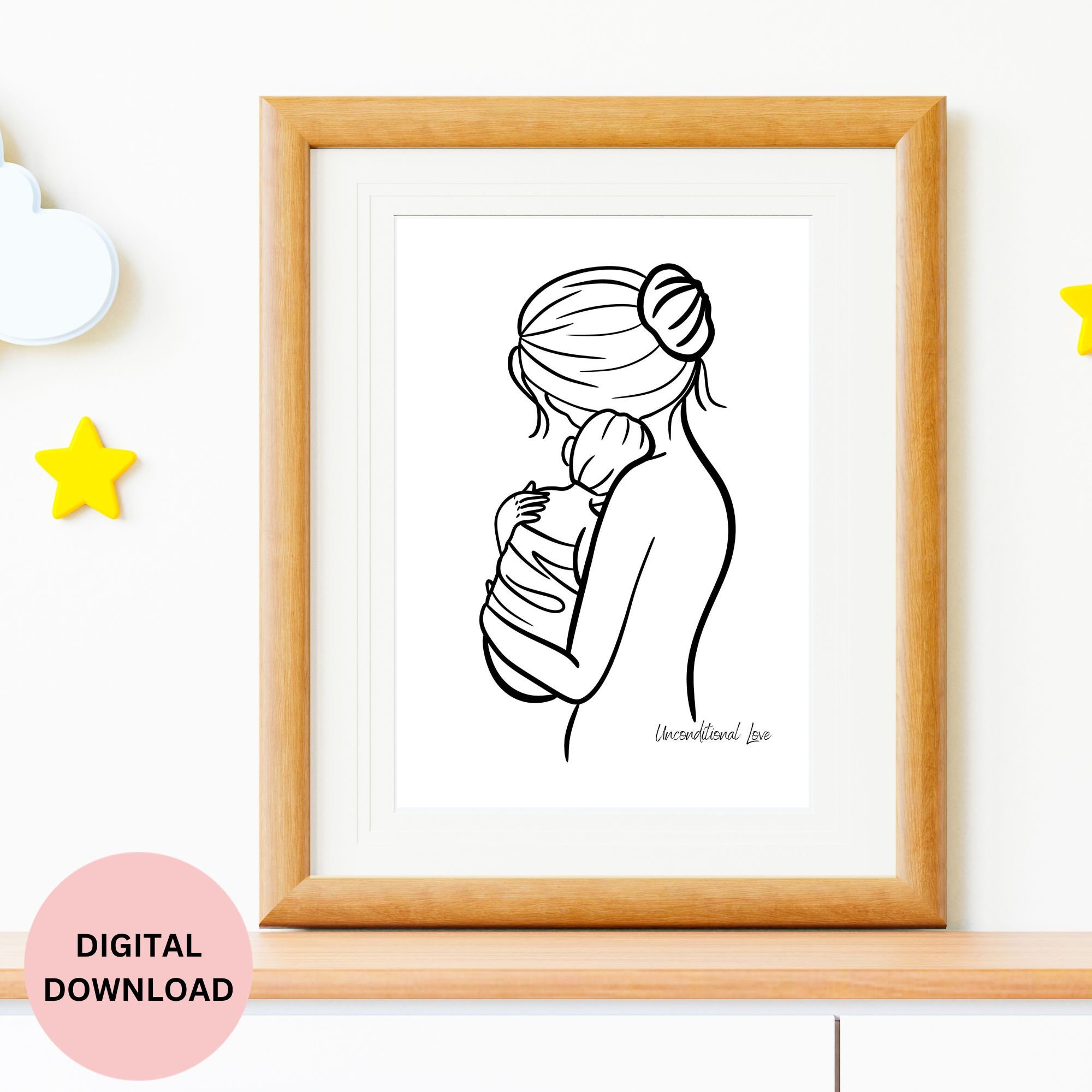UNCONDITIONAL LOVE Digital Printable Wall Art, Minimalist Printable ...