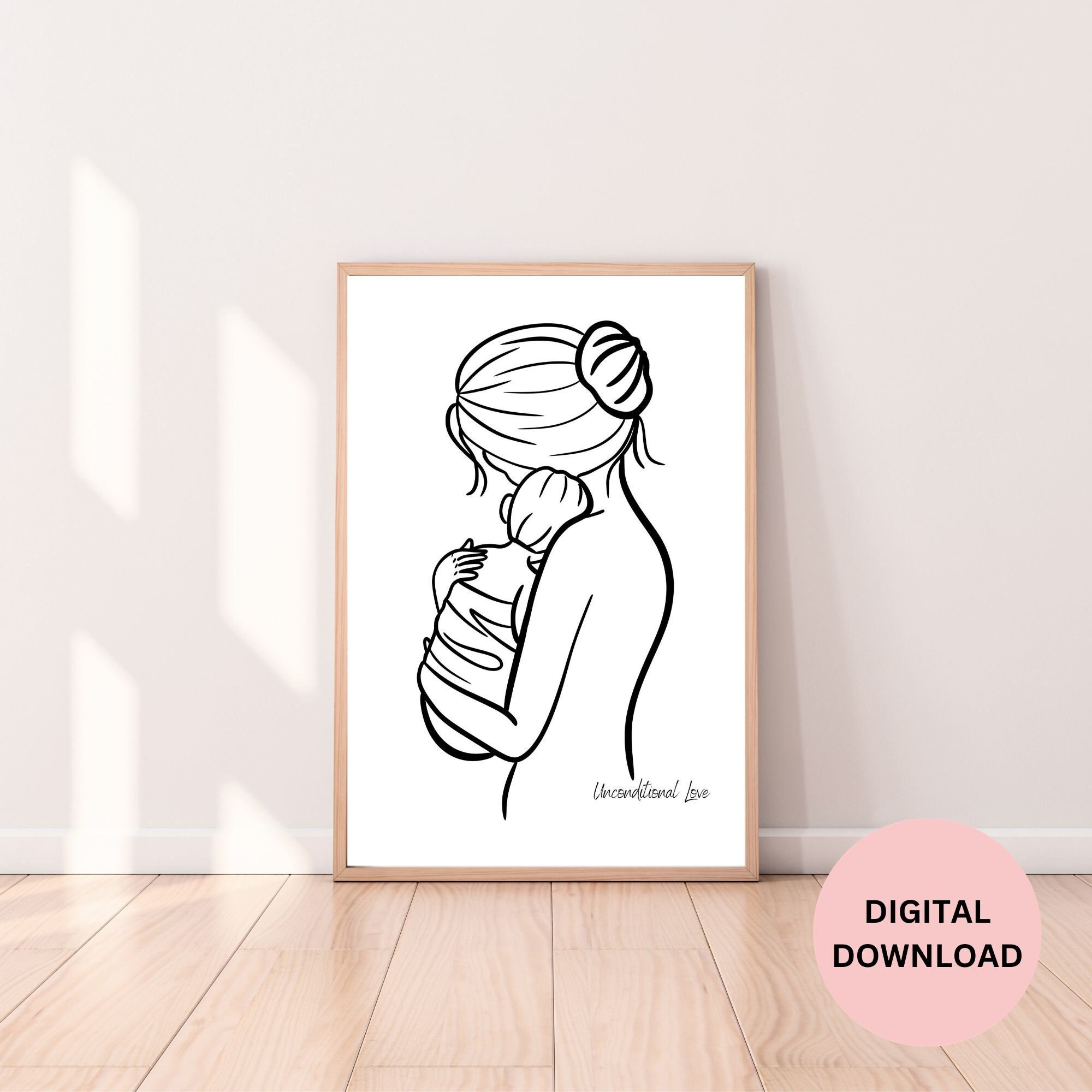 UNCONDITIONAL LOVE Digital Printable Wall Art, Minimalist Printable ...