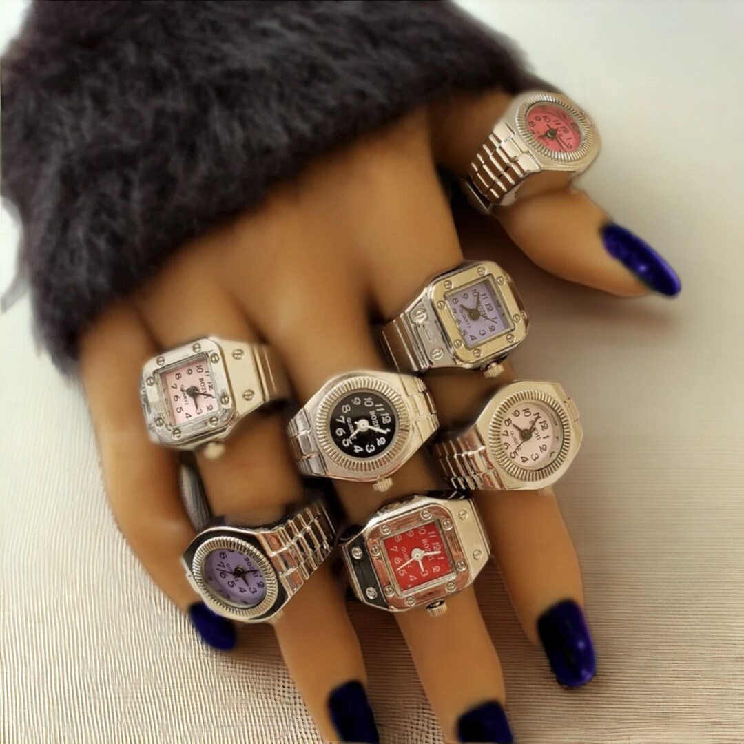 90s Vintage Ring Watch Y2k Mini Watch Ring Working Finger Watch Ring ...