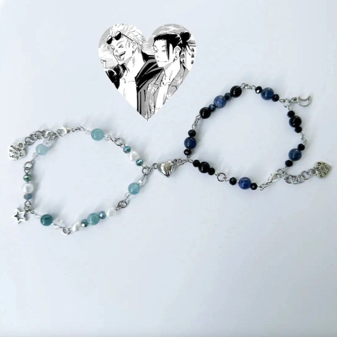 Jujutsu Kaisen Gojo & Geto Stacy Matching Couple Beaded Bracelet Set ...