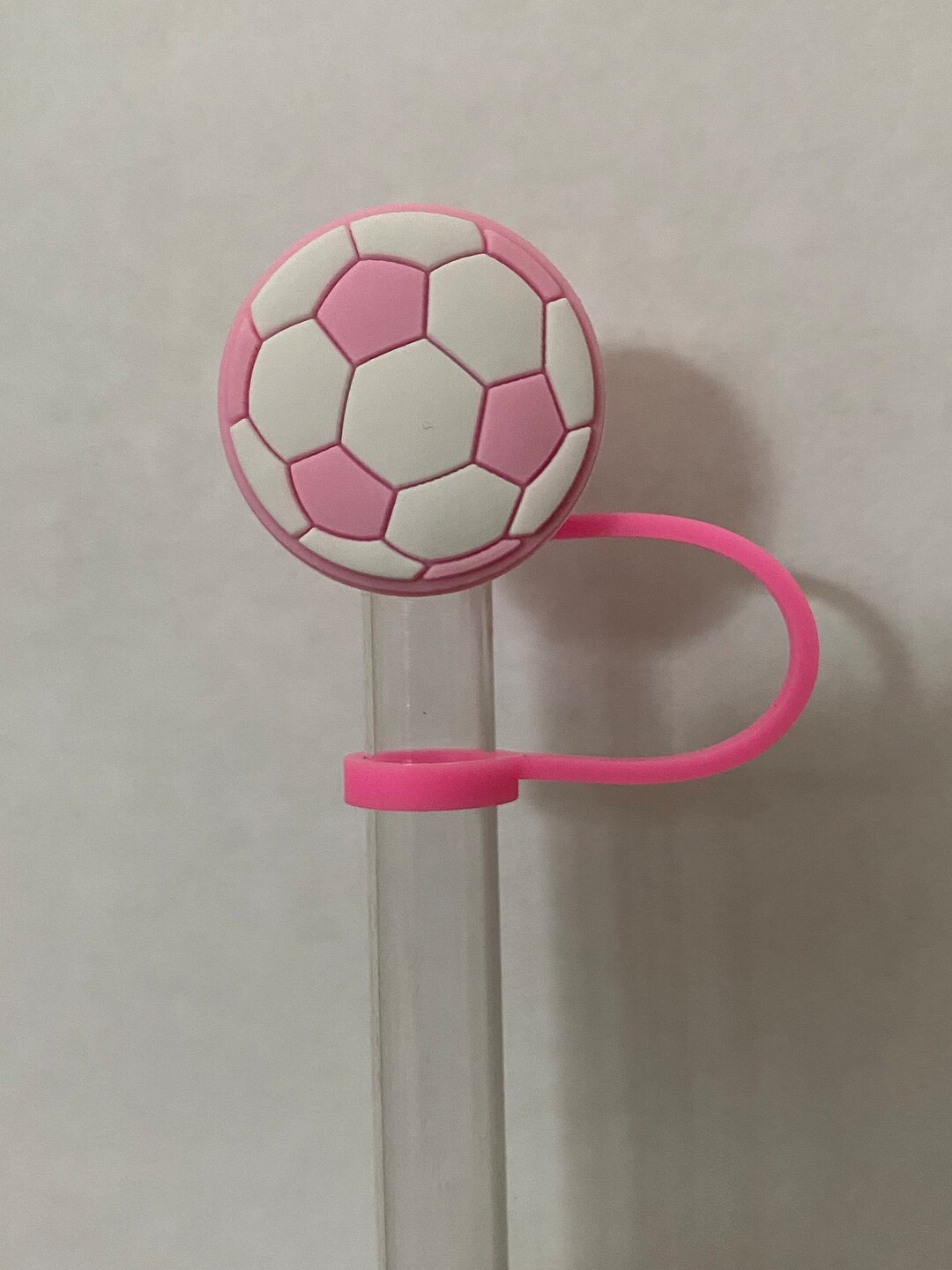 Pink Soccer Ball Straw Topper for 10 Mm Straws - Etsy