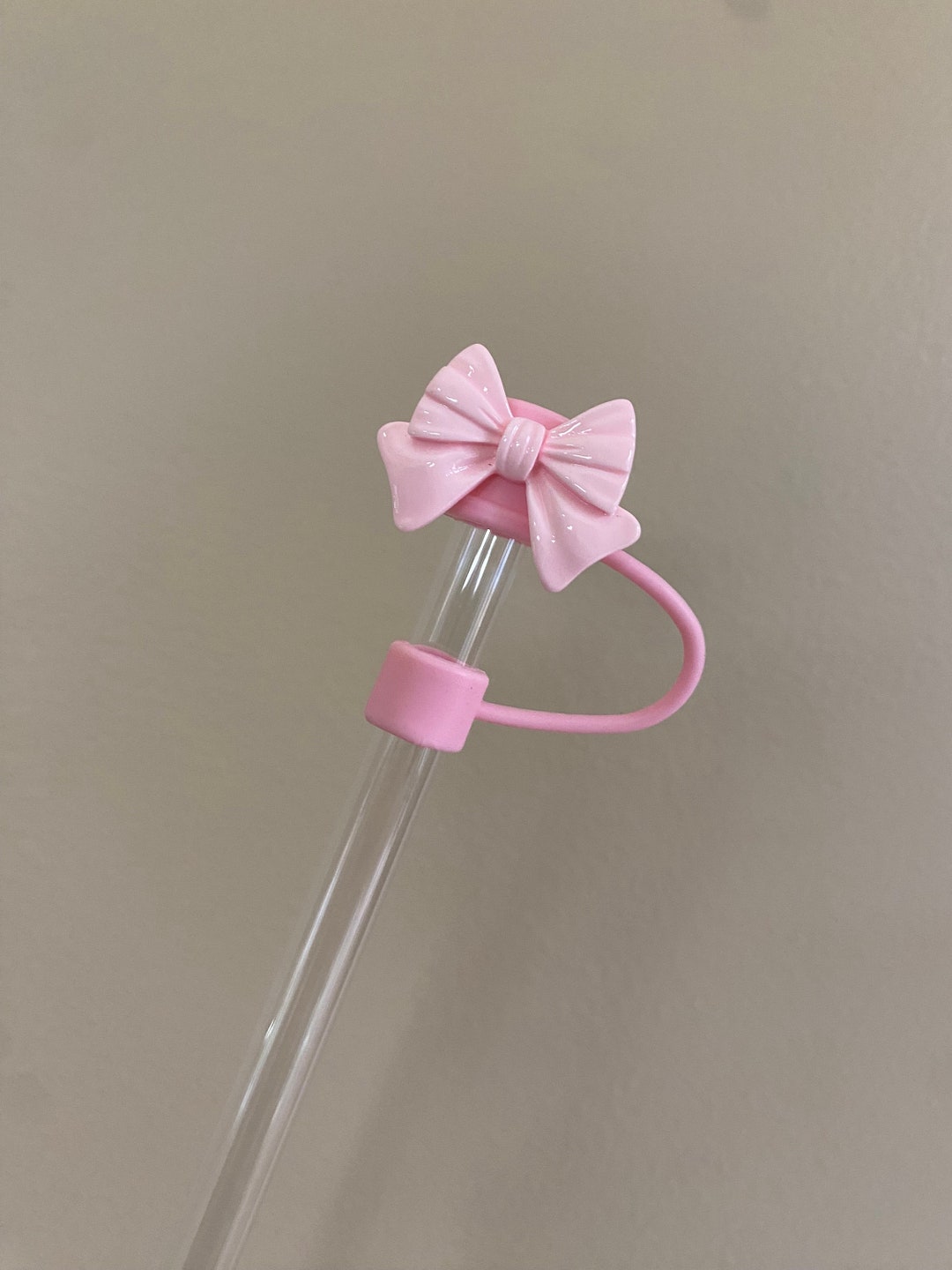 Pastel Pink Acrylic Bow Straw Topper for 10 Mm Straws - Etsy