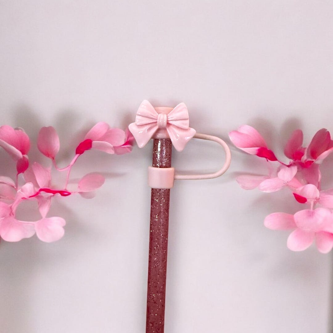Pastel Pink Acrylic Bow Straw Topper for 10 Mm Straws - Etsy