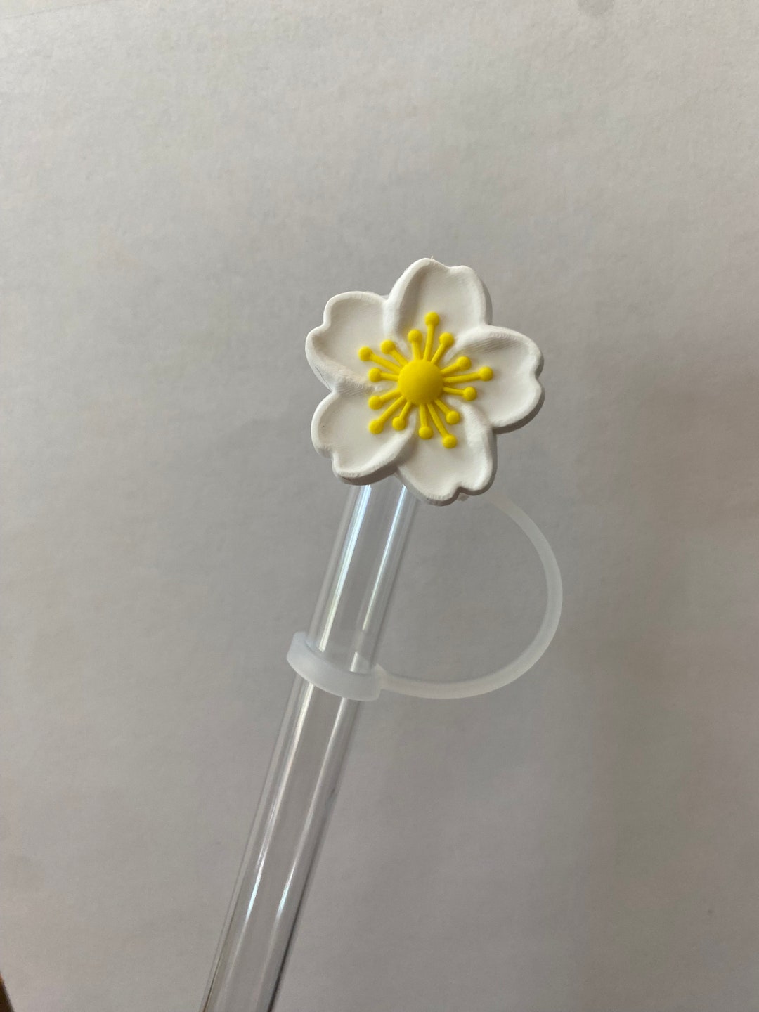 White Cherry Blossom Flower Straw Topper for 10 Mm Straws - Etsy
