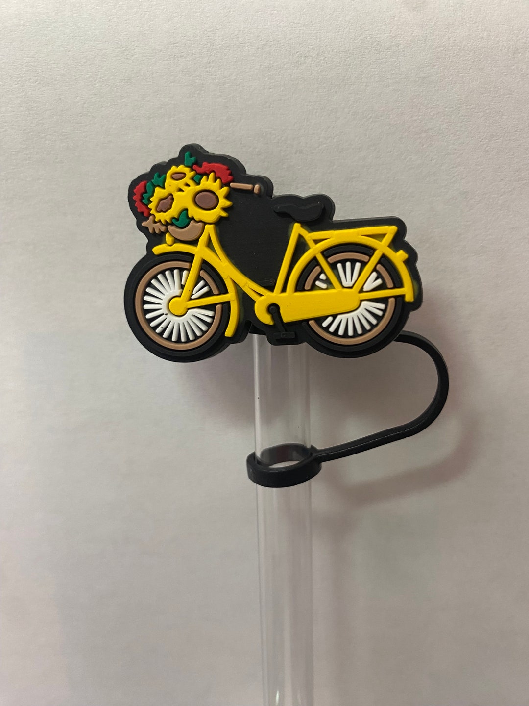 Bike With Flowers Straw Topper for 10 Mm Straws - Etsy