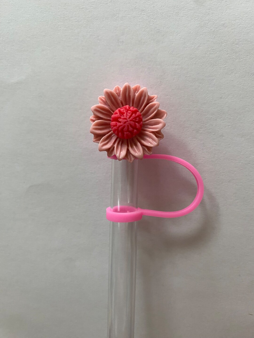 Acrylic Pink Daisy Straw Topper for 10 Mm Straws - Etsy