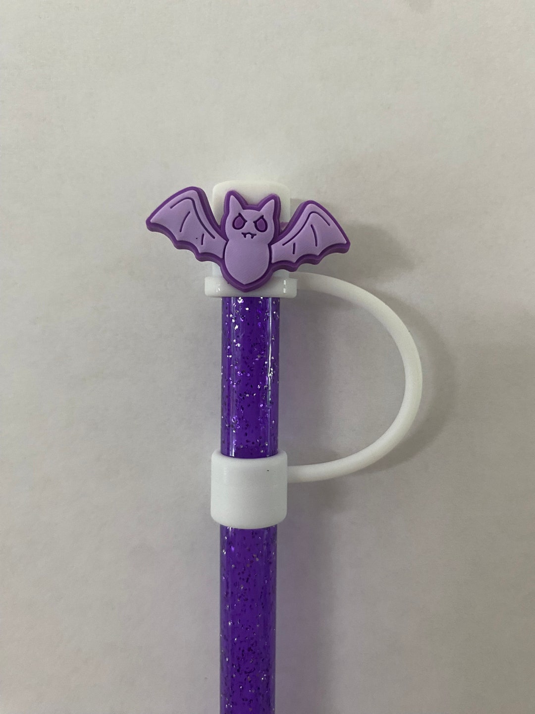 1 Deluxe Purple Bat Straw Topper for 10 Mm Straws - Etsy
