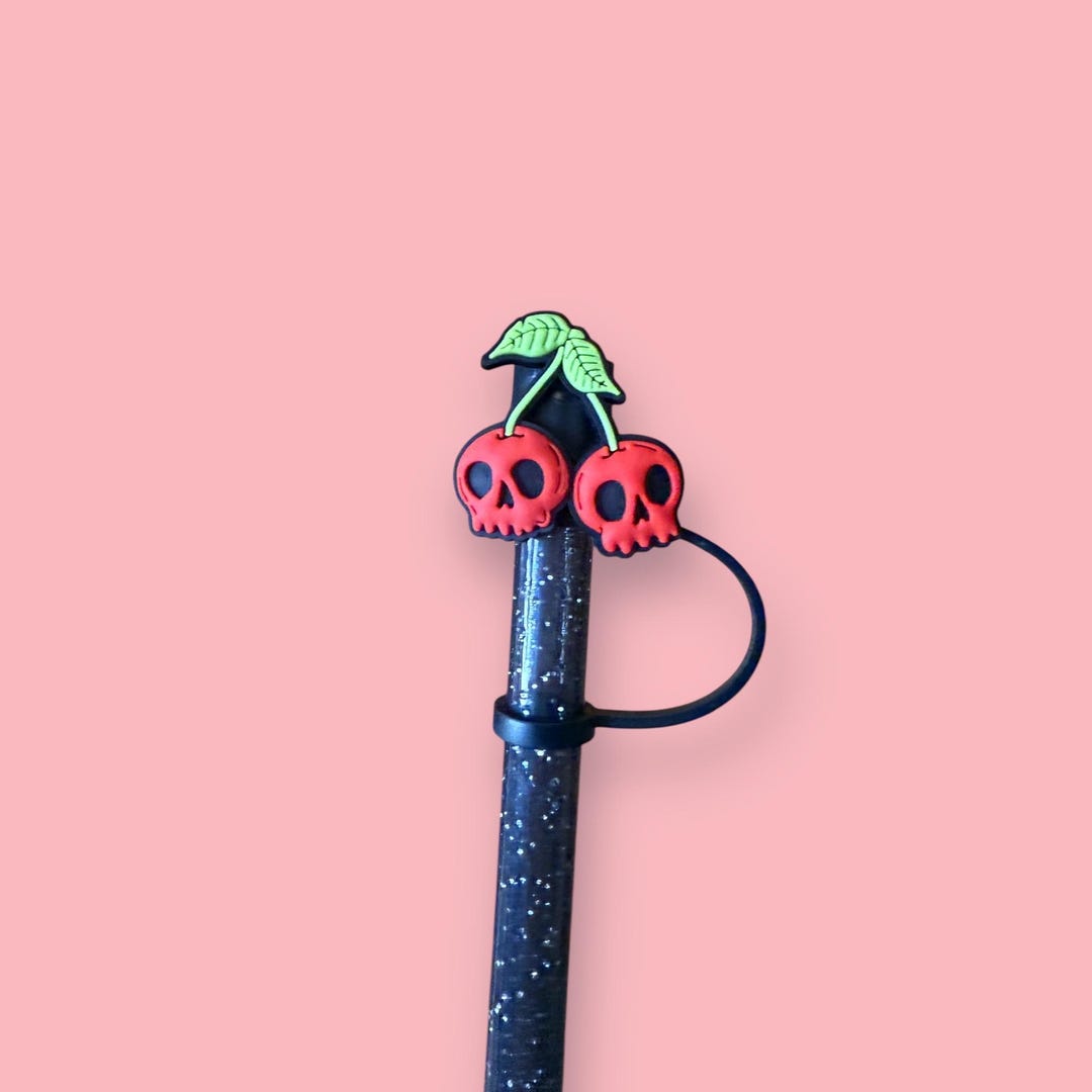 Skull Cherries Straw Topper for 10 Mm Straws - Etsy