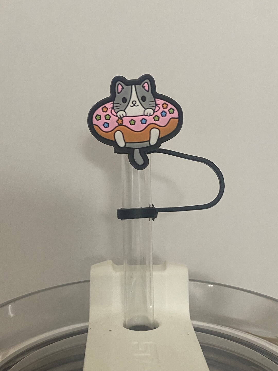 Donut Kitty Straw Topper for 10 Mm Straws - Etsy