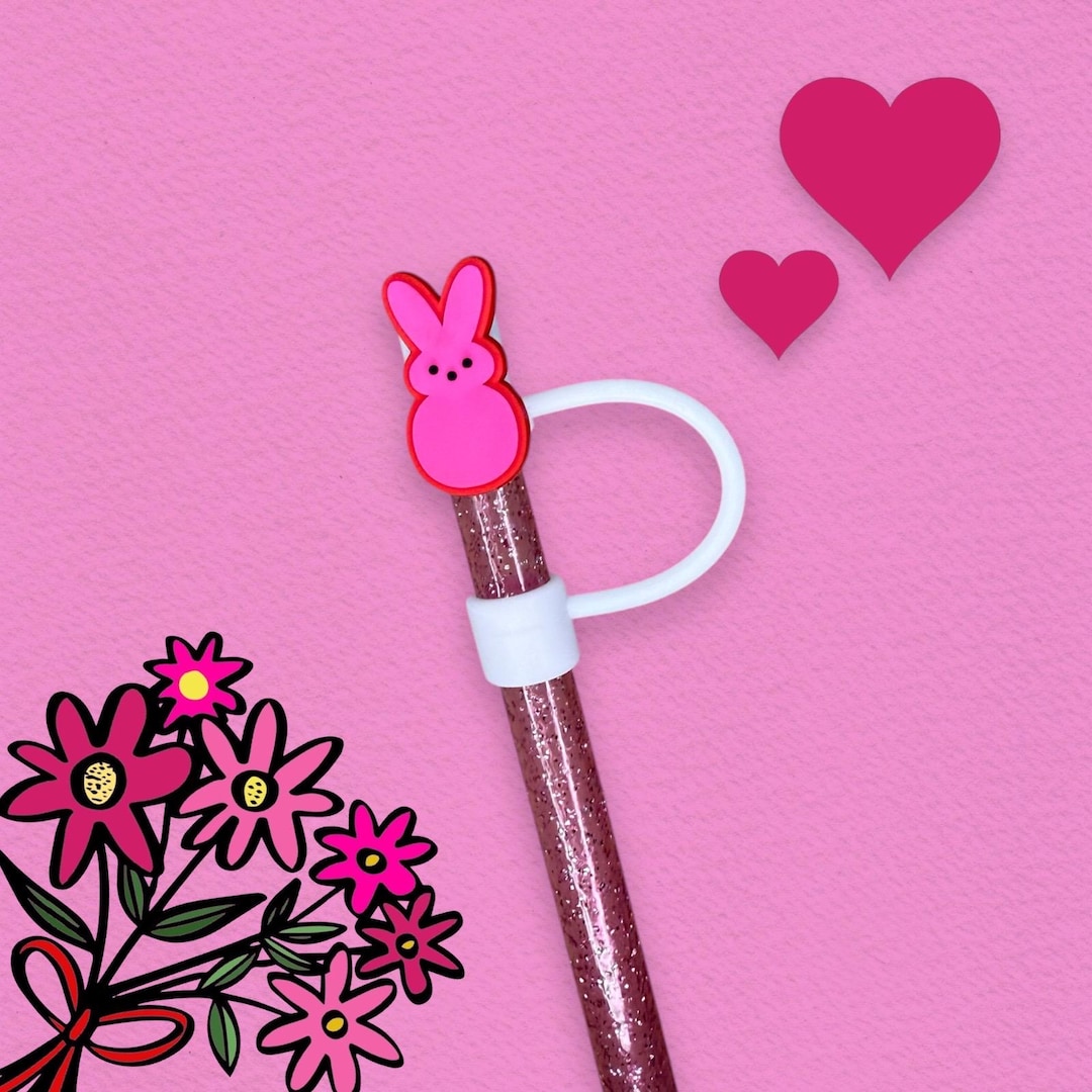 1 Deluxe Pink Peep Straw Topper for 10 Mm Straws - Etsy