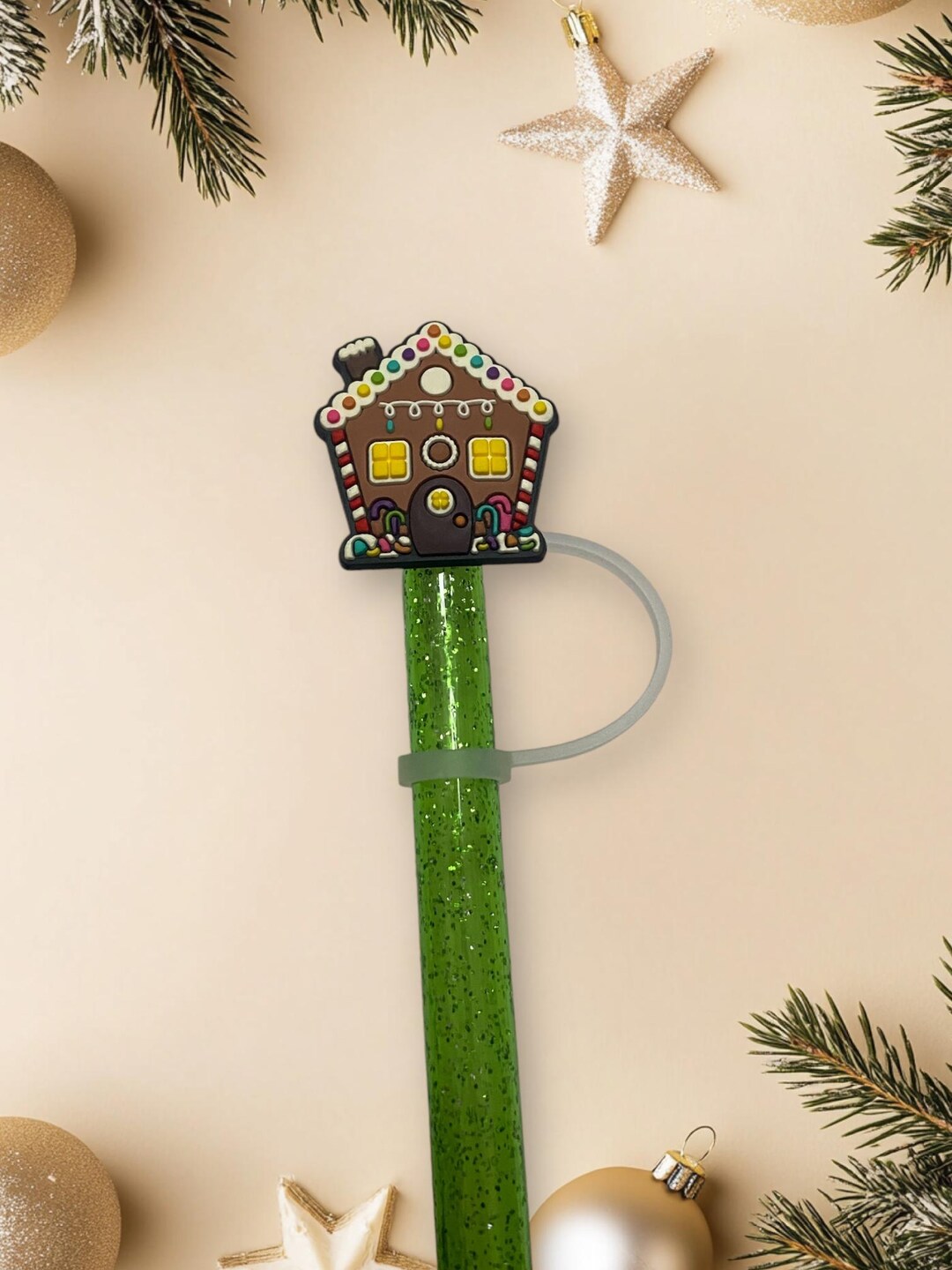 Gingerbread House Straw Topper for 10 Mm Straws - Etsy