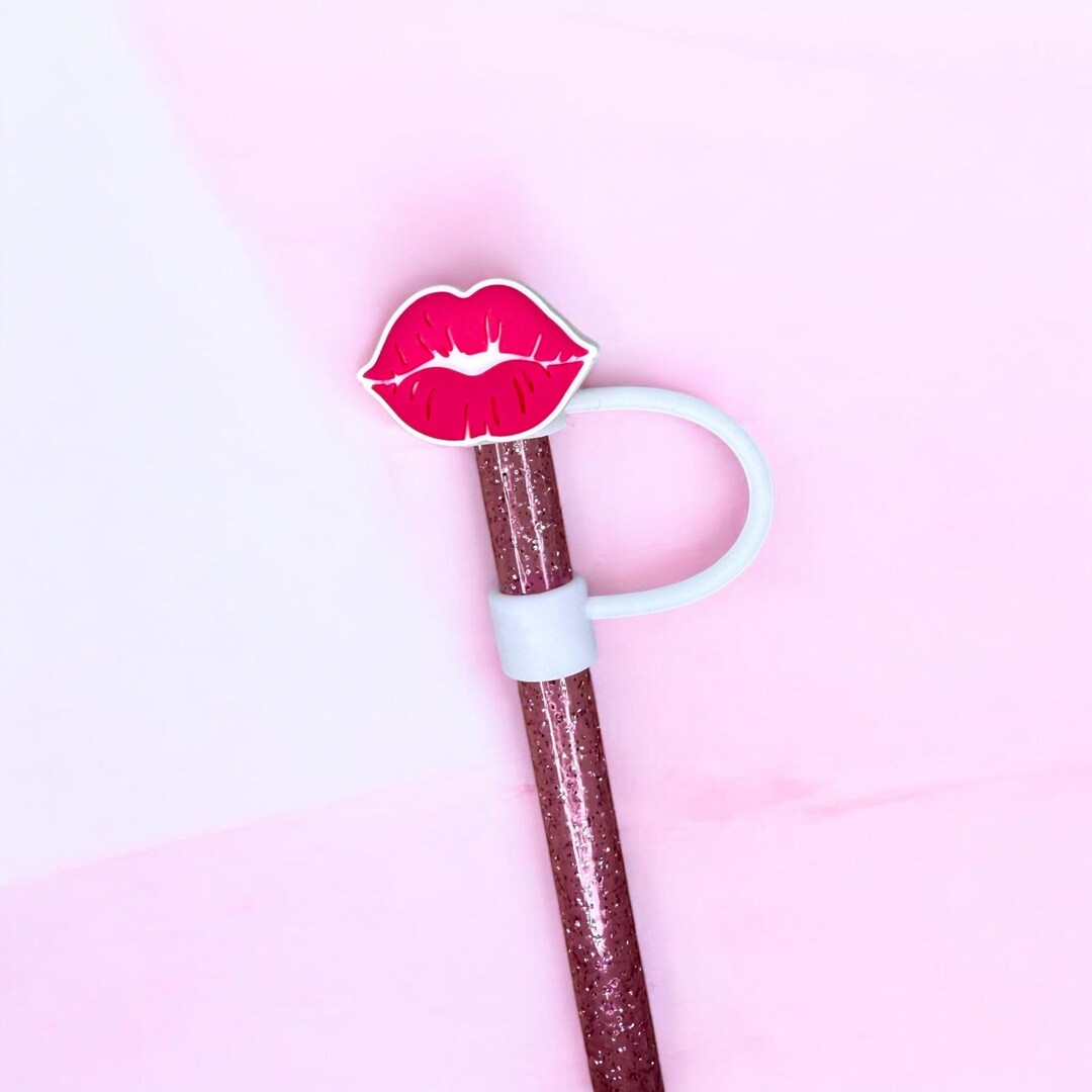 1 Deluxe Hot Pink Lips Straw Topper for 10 Mm Straws - Etsy