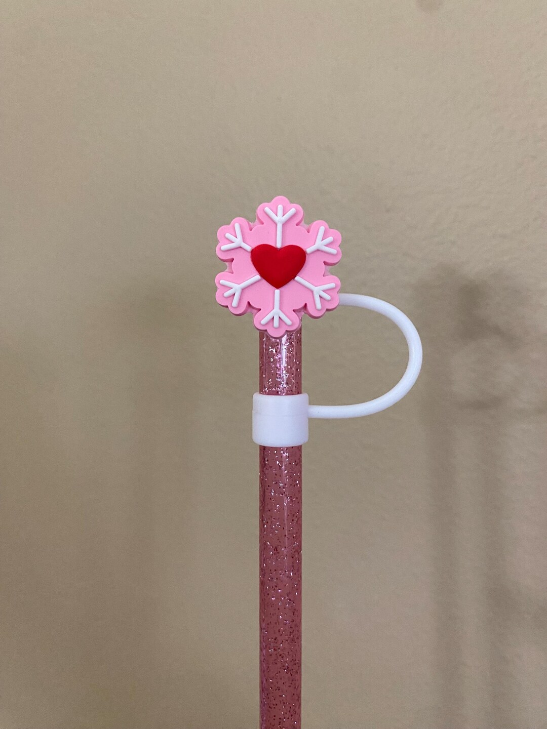 1 Deluxe Pink Snowflake Straw Topper for 10 Mm Straws - Etsy
