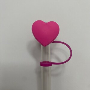 Solid Pink pink Cover Heart Straw Topper for 10 Mm Straws - Etsy